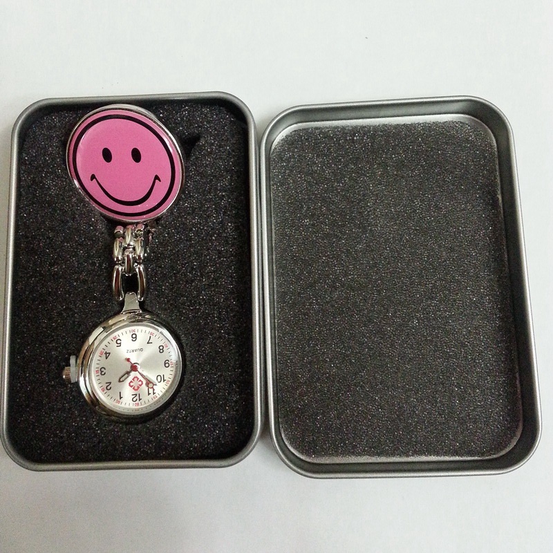 Smiley Face Nurse Watches, Smile fob watches,Free Batteries Fob Watches