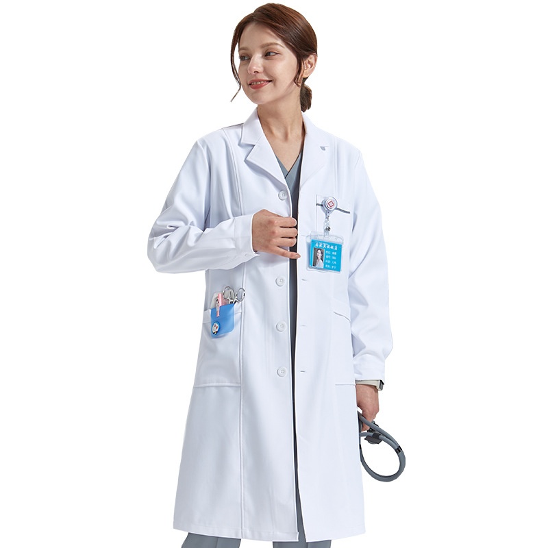 White Lab Coat, Long Sleeve Doctor Nurse Work Clothes, Beauty salon clothes